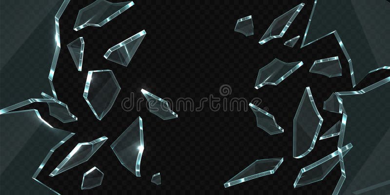 Broken Glass Shatter, Vector Realistic Explode Mirror or Window on ...