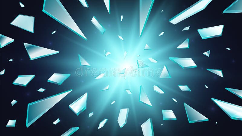 Blue Shattered Glass Background
