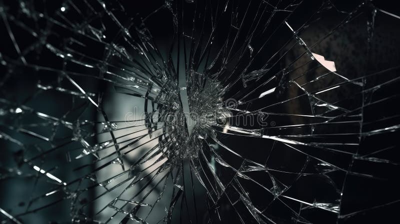 Broken Glass, Shattered into Pieces. Stock Illustration - Illustration ...