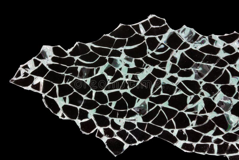 Broken Glass (Shattered Tempered Glass) Stock Image - Image of chunk ...