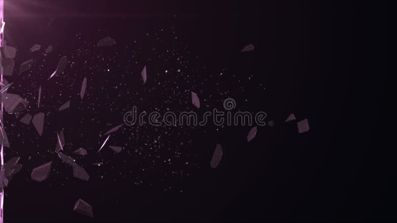 Broken Glass Shards Flying through the Air on Green Background. Stock ...