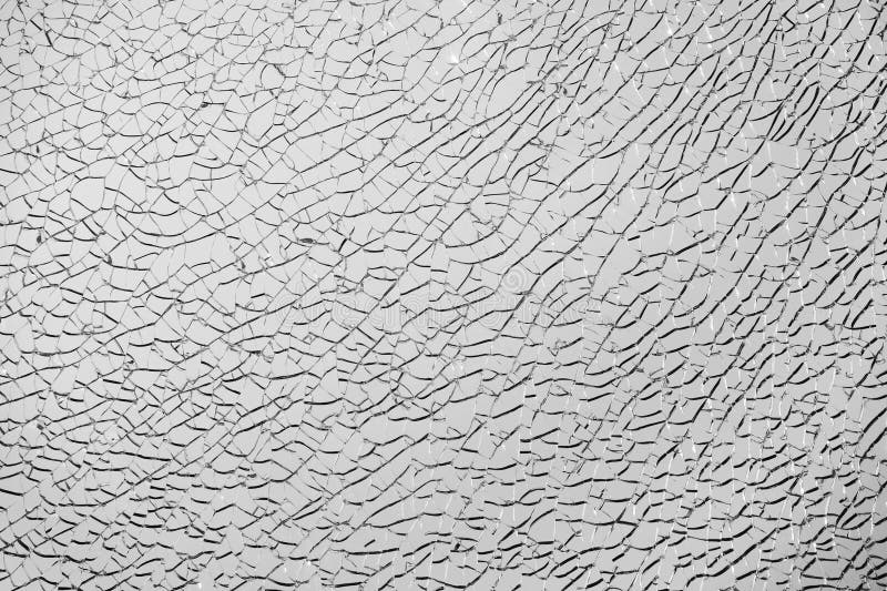 Broken Glass into Small Cracks. Isolated on White Background. Light ...