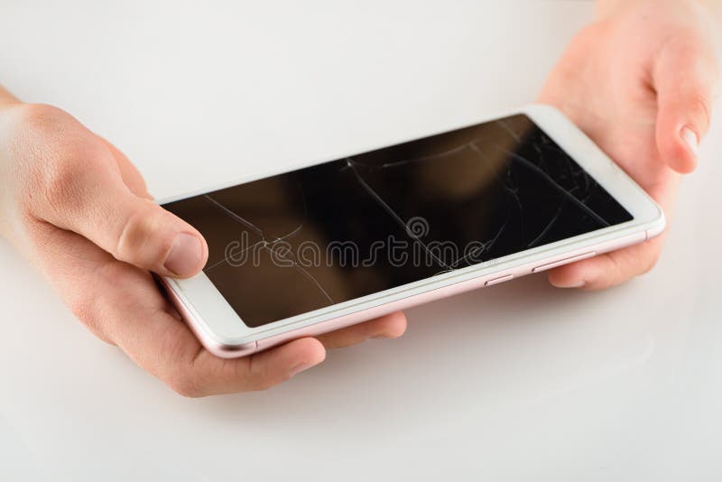 Broken Glass of a Smartphone Screen Stock Image - Image of broken ...