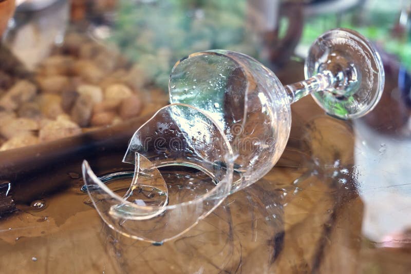 Broken Glass and Spilled Water Stock Image - Image of concept, glass ...