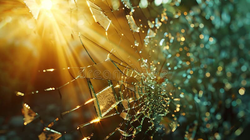 Broken Glass Sun Rays Style Romantic Stock Illustration - Illustration ...