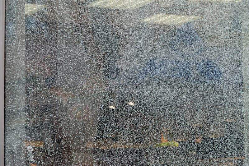 Broken Glass at Sunset,office Building. Stock Photo - Image of ...