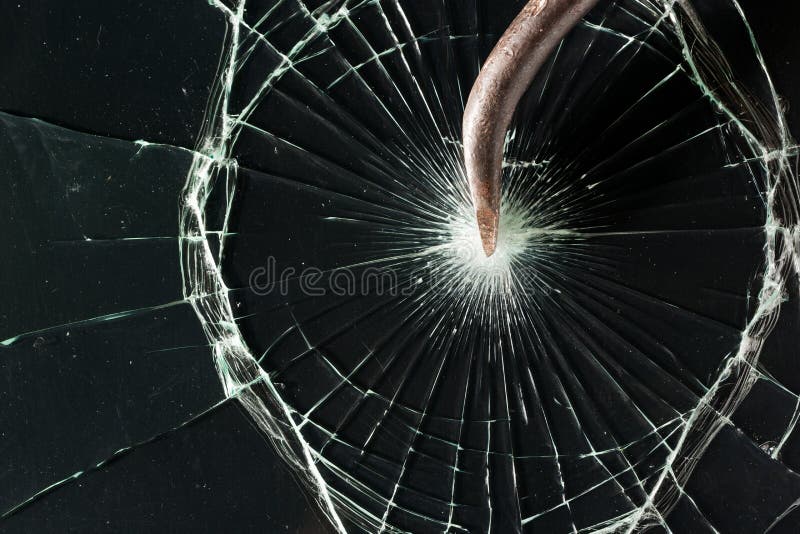 Broken Glass Texture. Rusty Crowbar Stock Image - Image of damage ...