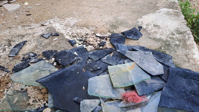 Broken Glass at Trash and Abandon Places Stock Photo - Image of ...