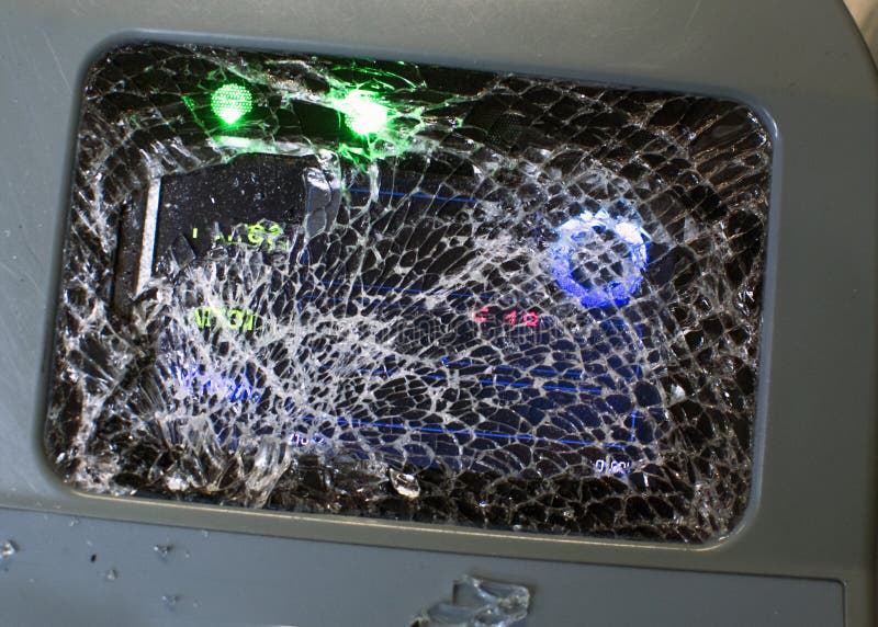 Broken Glass Validator Tickets on the Train in Athens, Stock Photo ...