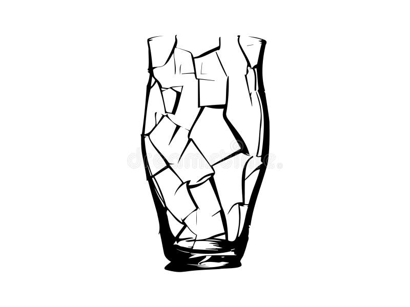 Broken Glass Vase Isolated on a White Background. Concept of Shattered ...