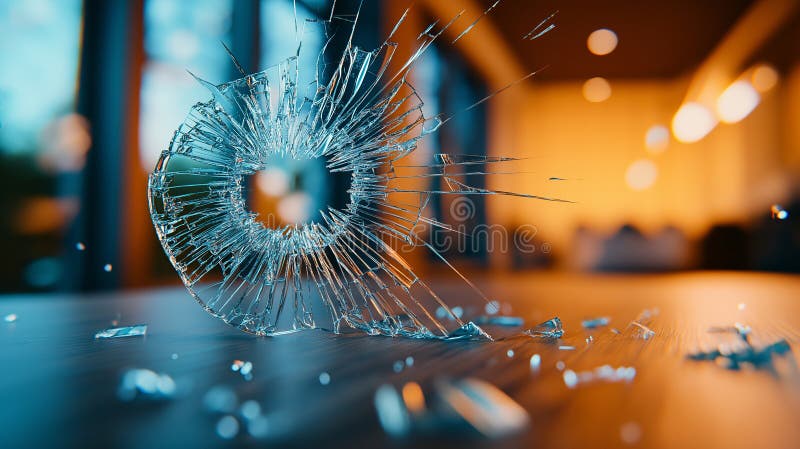 Broken Glass Wall in Modern Office Creates Striking Visual Impact ...