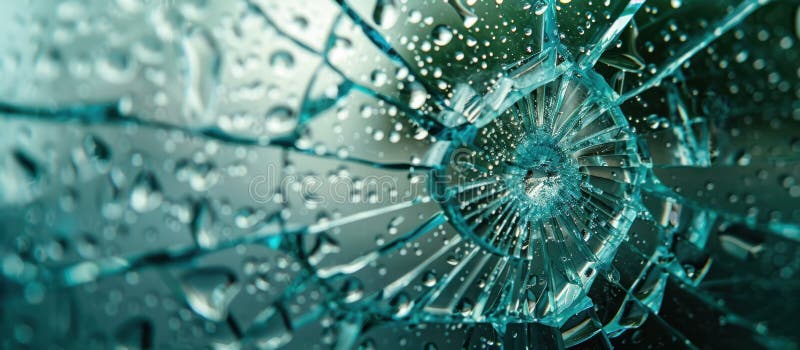 Broken Glass with Water Drops Stock Image - Image of accidents, damage ...