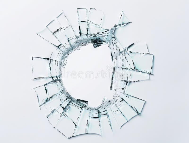 Broken Glass Magnifying Glass Isolated on White Stock Image - Image of ...