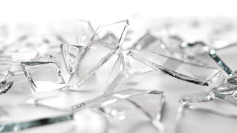 Broken Glass on White Background Stock Illustration - Illustration of ...