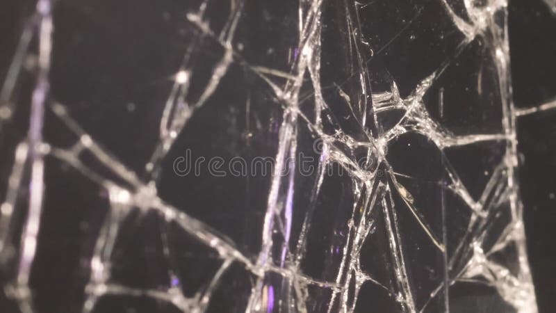 Broken Glass - White Lines on Black Background, Design Element. Macro ...