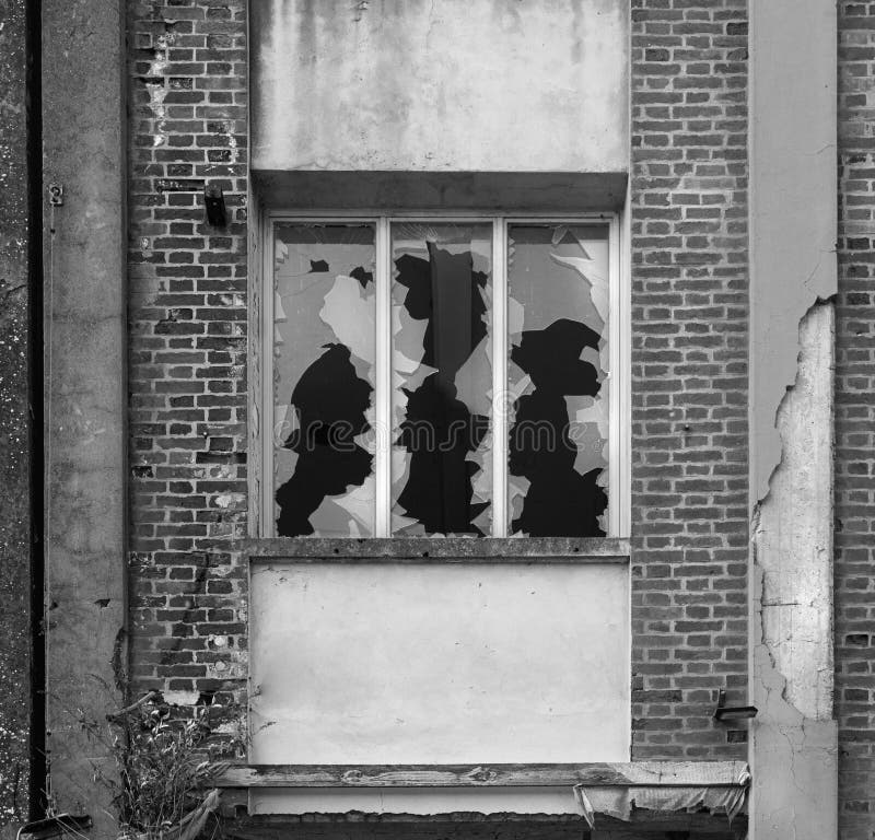Broken glass on a window stock image. Image of dilapidated - 374694057