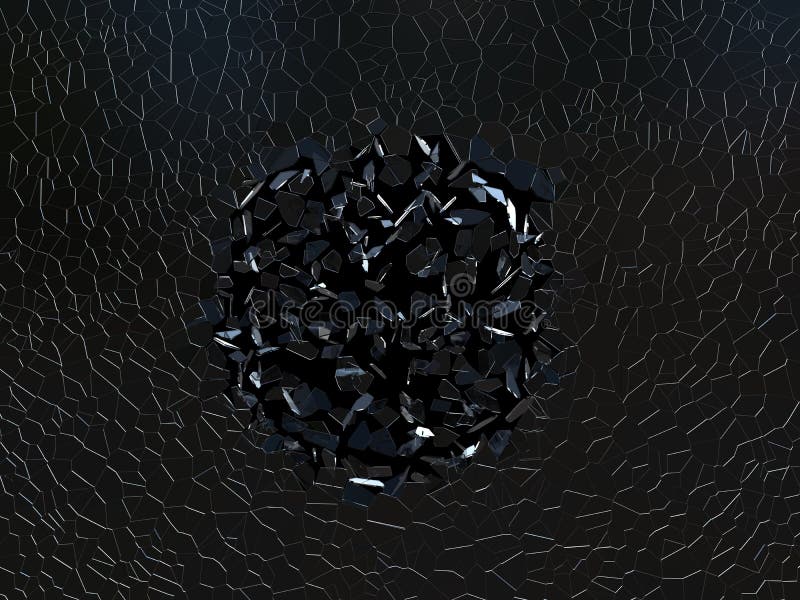Broken Glass Window Panel - Small Circular Shatter Stock Illustration ...