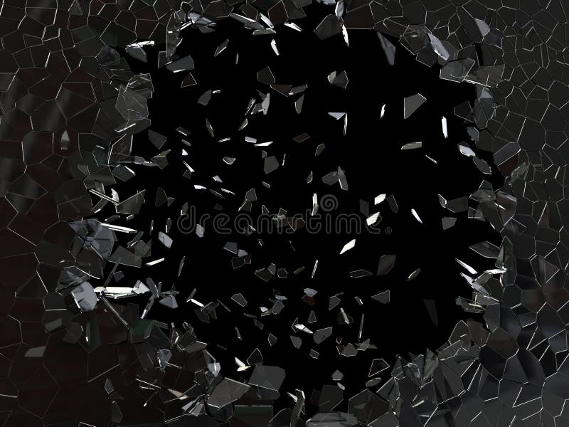 Broken Glass Window Panel into Thousand Pieces Stock Illustration ...