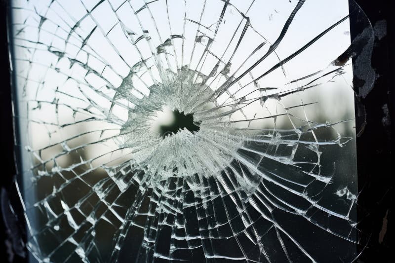 Broken Glass Window before Repair Stock Photo - Image of damaged ...