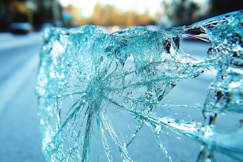 A Broken Glass Window on the Side of a Road, Useful for Scenes Where ...