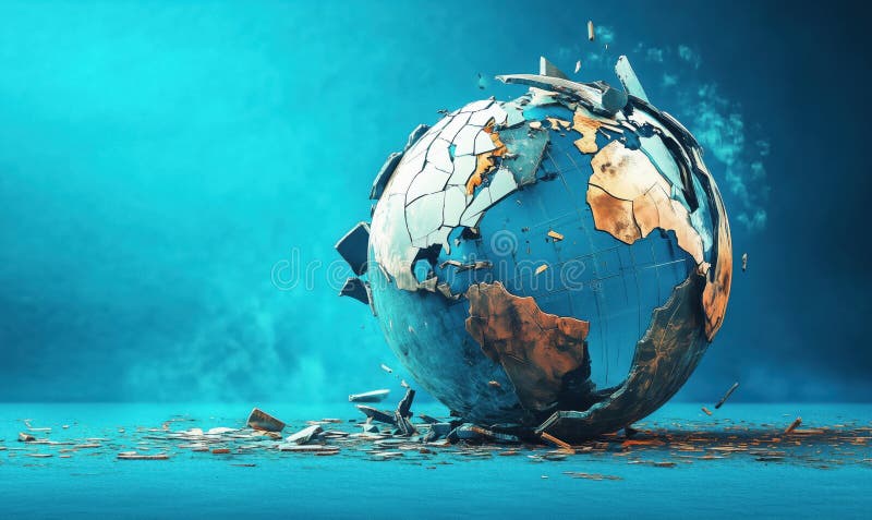 Broken Globe Representing Environmental Crisis, Fragmentation of Earth ...