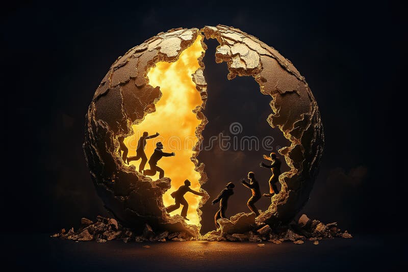 A Broken Globe Reveals Humans Trying To Escape the Chaos Inside ...
