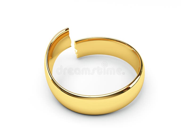 Broken gold wedding rings stock illustration. Illustration of pair ...