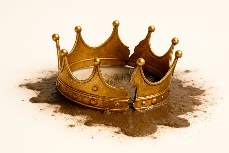 A Broken Golden Crown Lying in the Mud. Stock Image - Image of monarchy ...