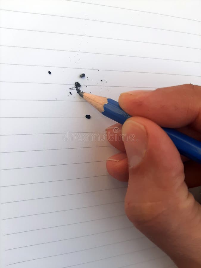 Broken Graphite Pencil. Writting with Broken Pencil Stock Image - Image ...