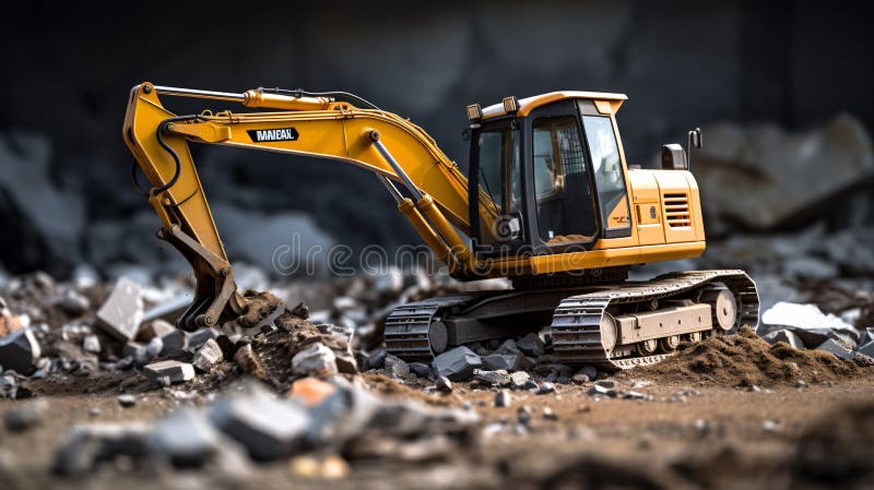 Broken Gravel Dumped by Construction Machine at Construction Site Stock ...