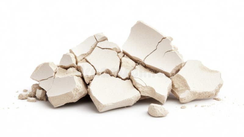 Broken Grout Pieces Isolated on White Background Stock Illustration ...