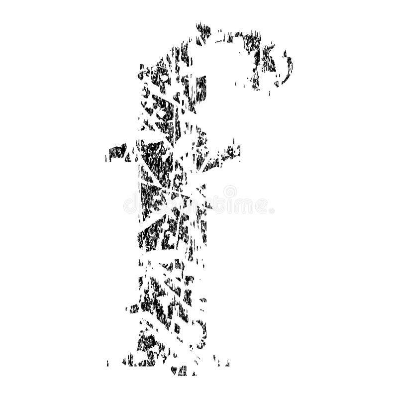 Broken Grunge Pixelated Lowercase Letter.Art Font. Stock Illustration ...