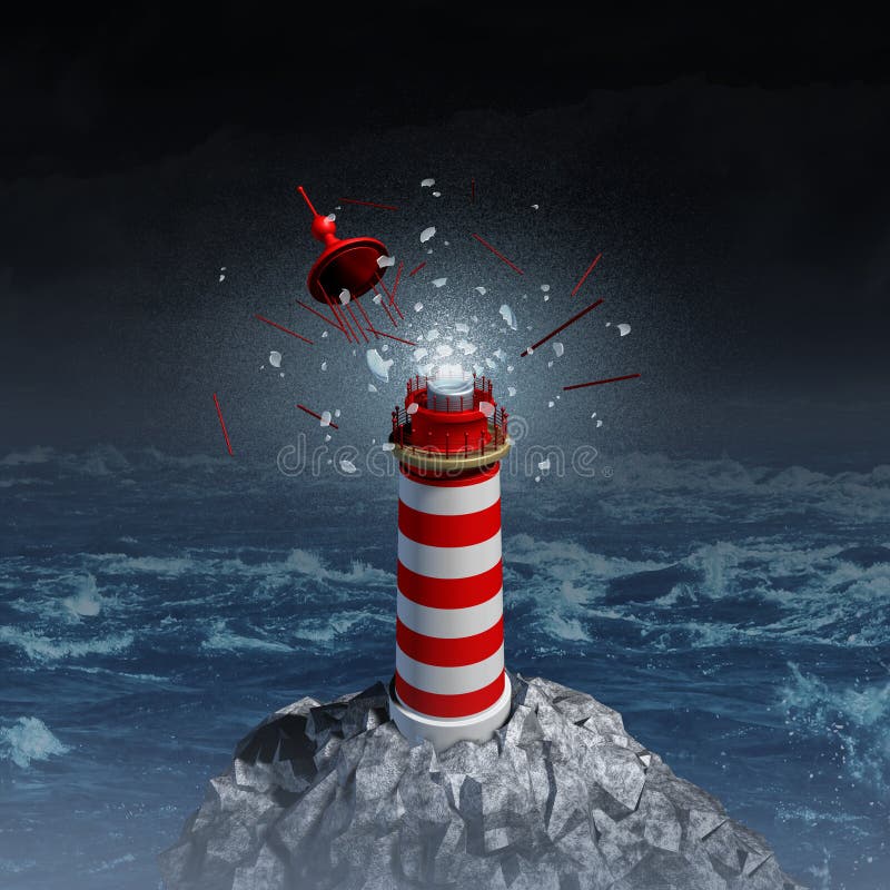 Broken lighthouse stock illustration. Illustration of awesome - 63171200