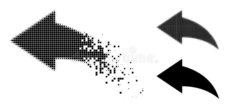 Broken And Halftone Pixel Undo Glyph Stock Vector - Illustration of ...