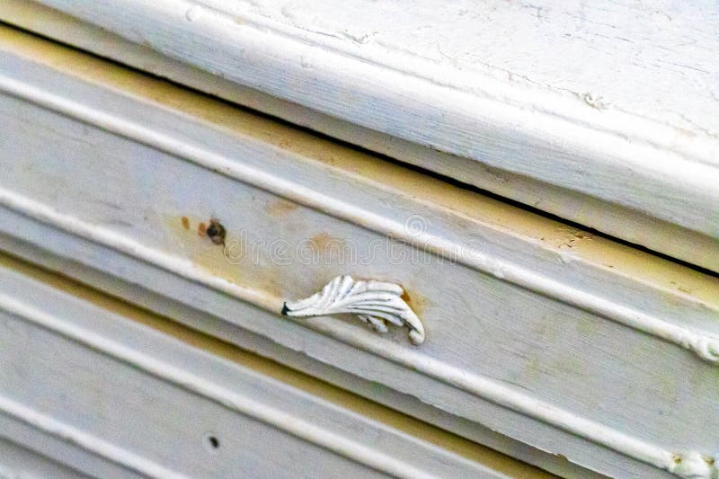 Broken Handle on Old Side Table Chest of Drawers Mexico Stock Image ...