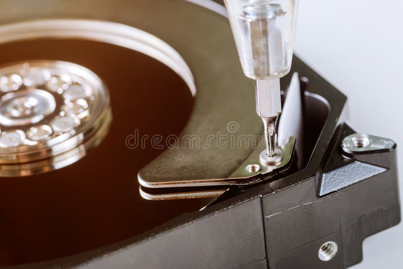 Broken Hard Disk Drive on Opened Hard Disk Stock Image - Image of ...