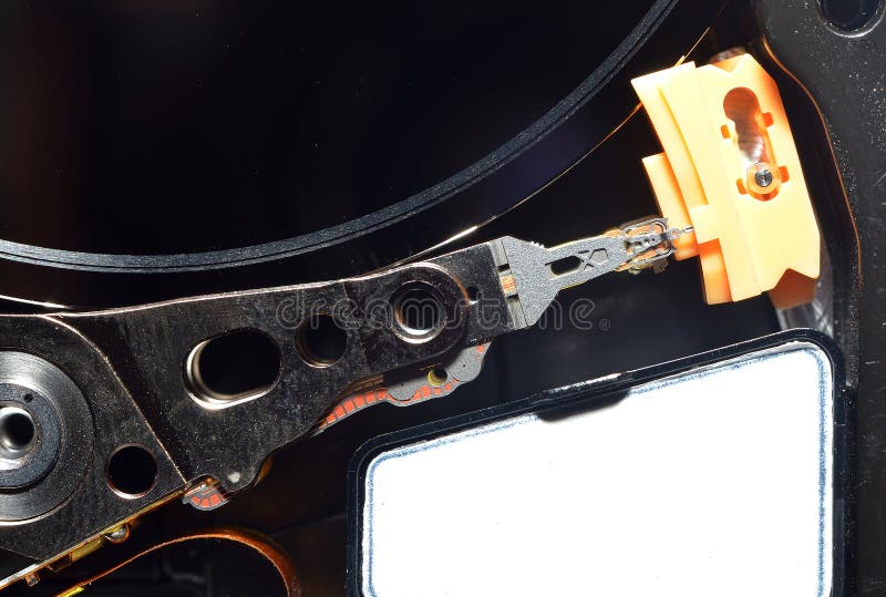 Broken Hard Drive Inside Electronics Closeup Stock Image - Image of ...