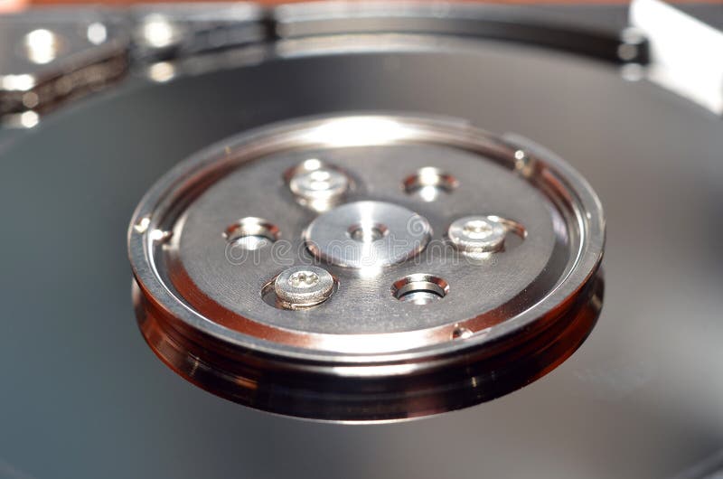 Broken Hard Drive Inside Electronics Closeup Stock Image - Image of ...