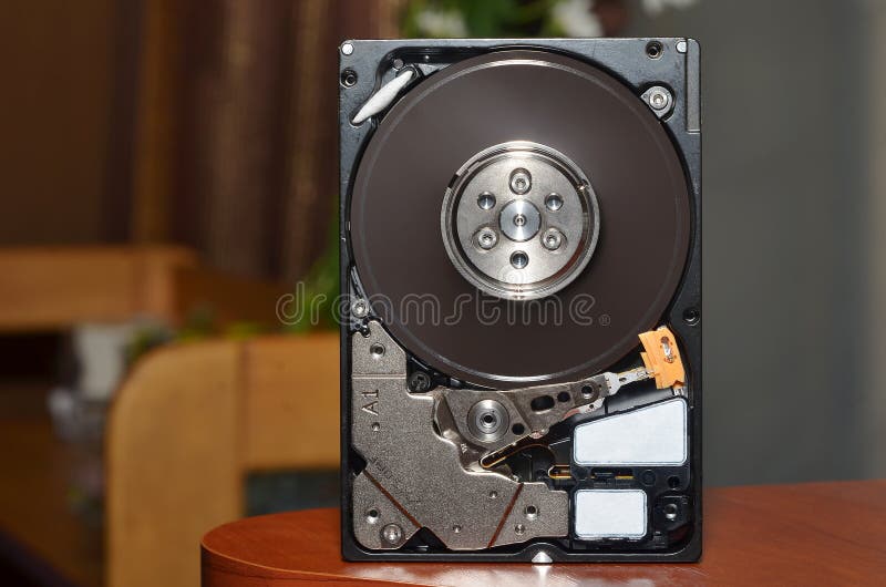 Broken Hard Drive Inside Electronics Closeup Stock Image - Image of ...