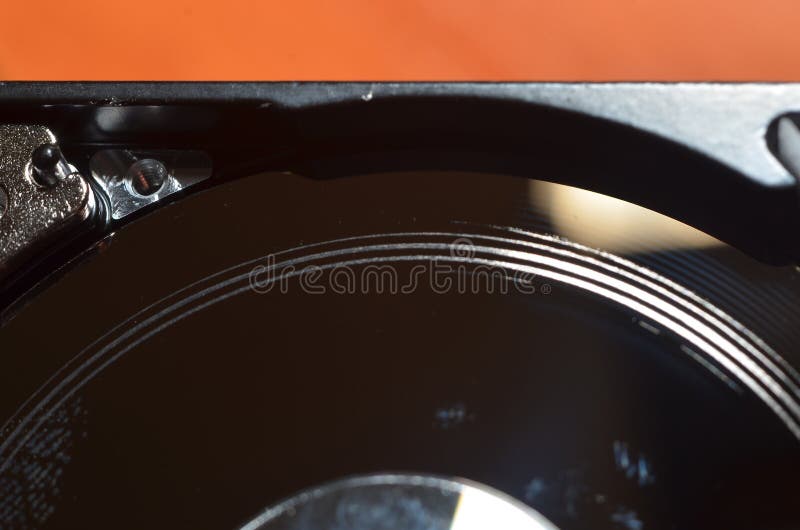 Broken Hard Drive Inside Electronics Closeup Stock Image - Image of ...