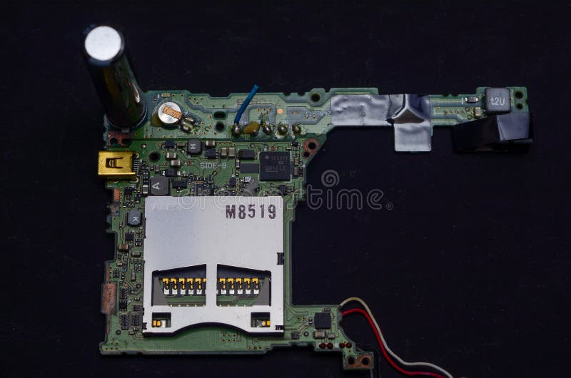 Broken Hard Drive Inside Electronics Closeup Stock Image - Image of ...