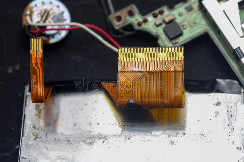 Broken Hard Drive Inside Electronics Closeup Stock Photo - Image of ...