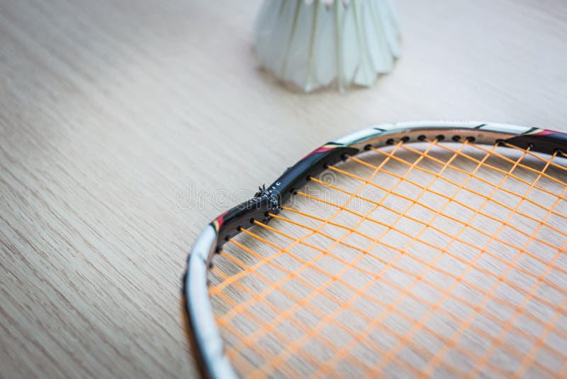 Broken Head Badminton Racket. Stock Photo - Image of newbie, ball: 85242820