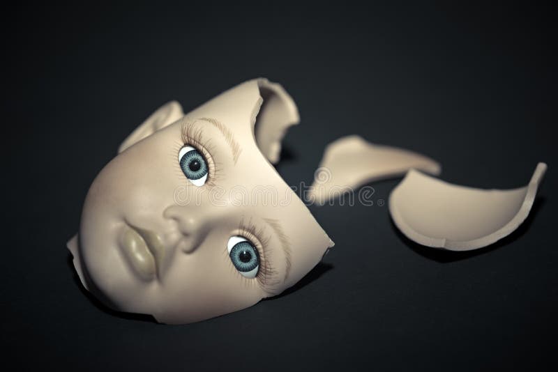 Broken Head of the Doll, Abstract Composition Stock Image - Image of ...