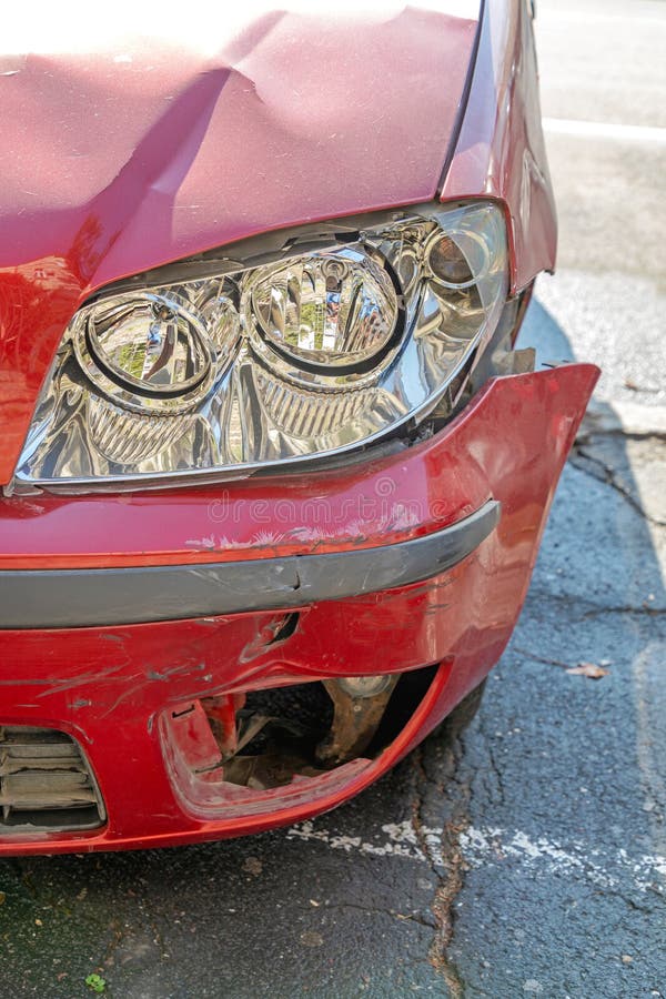 Old Broken Car Headlight. Car Body Deterioration and Rust, Dents Stock ...