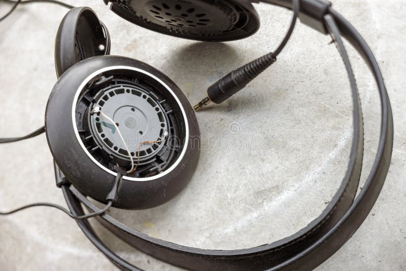 Broken headphones set stock photo. Image of audio, sound - 277953252