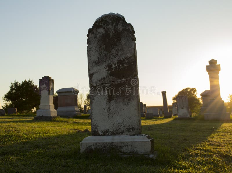 Cracked Headstone Brighton Cemetery Stock Photo - Image of angled ...