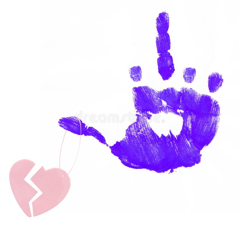 Broken Heart on Angry Finger Stock Photo - Image of concept, emotion ...