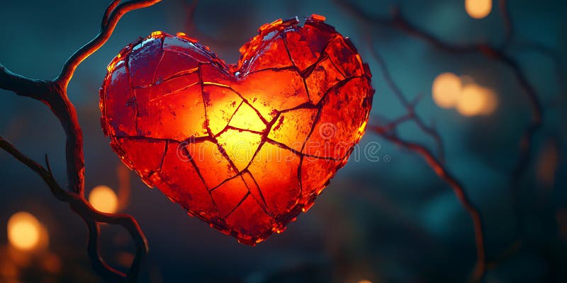 Broken Heart Art Dark Fantasy Stock Illustration - Illustration of ...