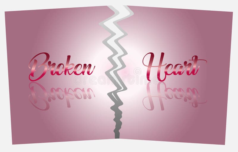 Broken Heart Art and Word for Abstract Background Stock Illustration ...